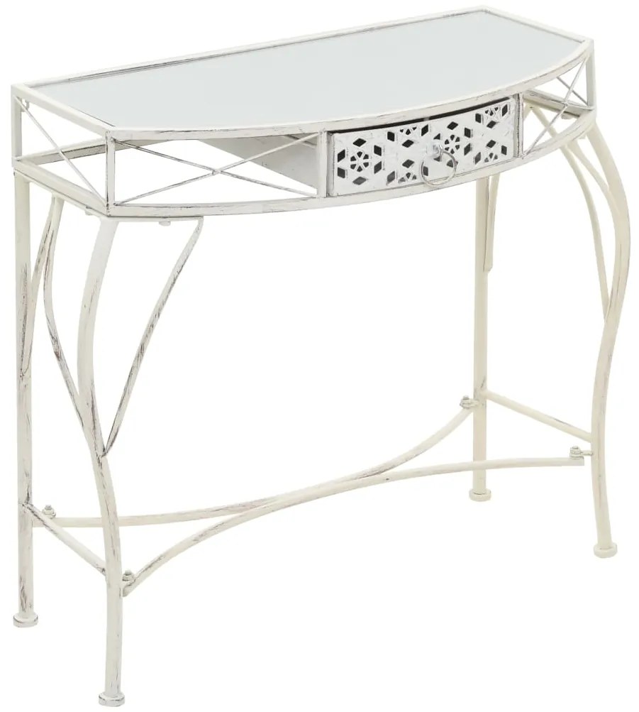 Odkládací stolek ve francouzském stylu kovový 82x39x76 cm bílý 245935