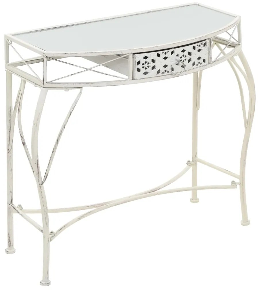 245935 vidaXL Odkládací stolek ve francouzském stylu kovový 82x39x76 cm bílý