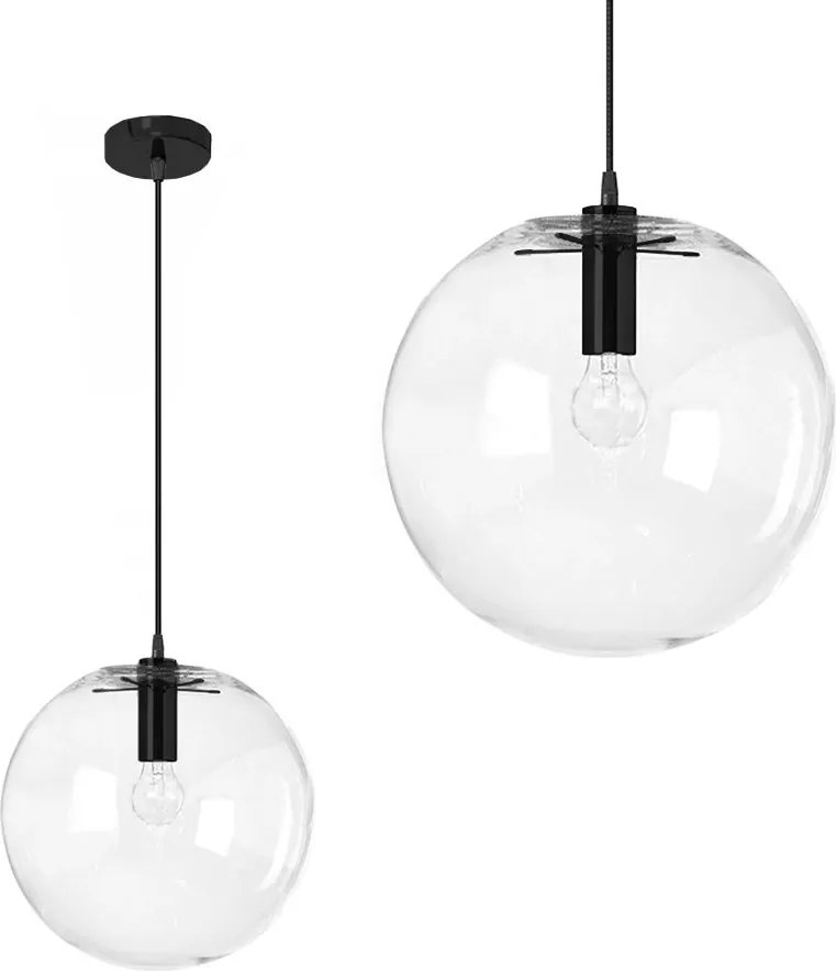 Toolight - Závěsné svítidlo Lassi 20cm APP306-1CP, E27, černá, OSW-00358