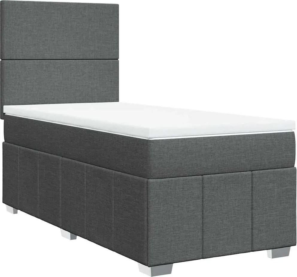 Box spring postel s matrací tmavě šedá 80 x 200 cm textil 3293789