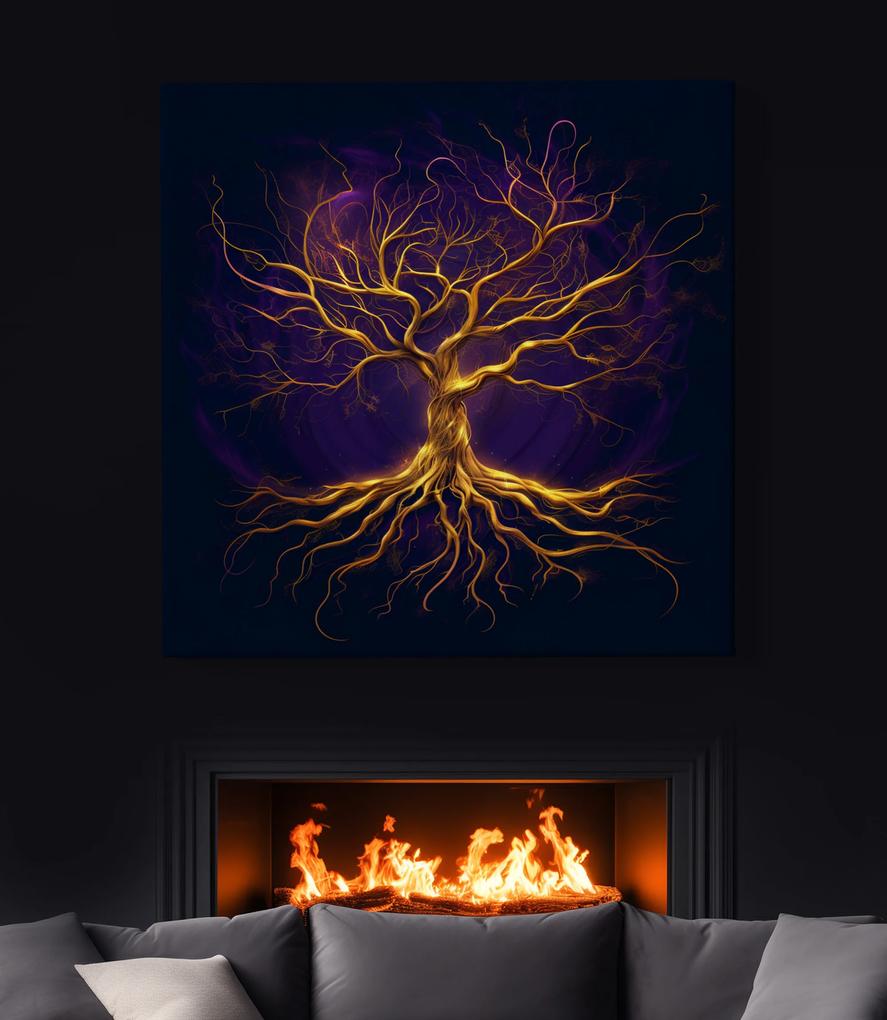 Obraz na plátně - Strom života Purpurový sen FeelHappy.cz Velikost obrazu: 140 x 140 cm