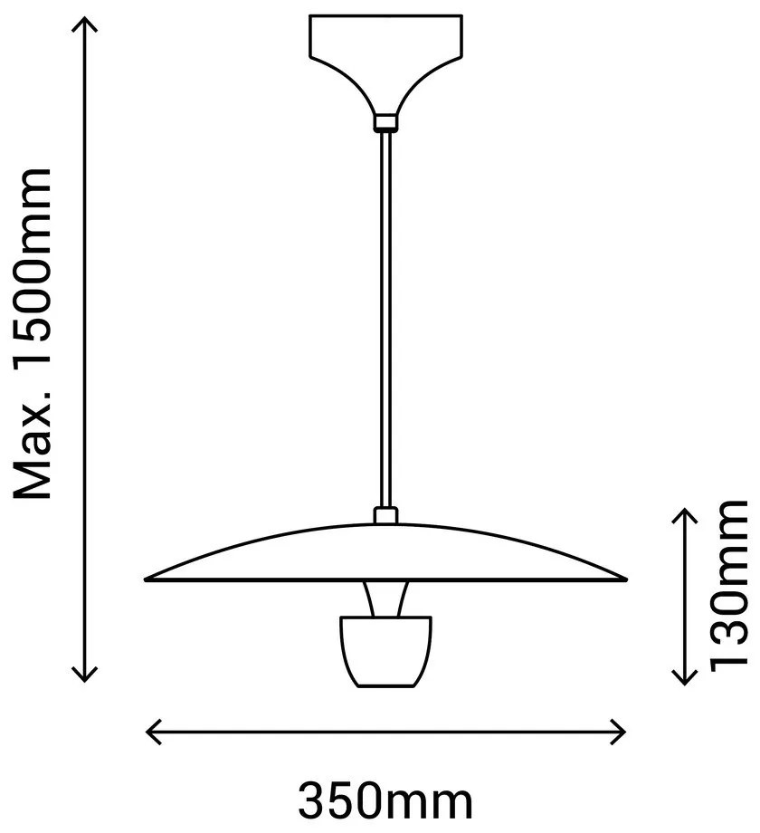 Bílé závěsné svítidlo SULION Poppins, výška 150 cm