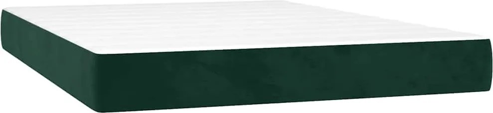 Box spring postel s matrací tmavě zelená 140x190 cm samet 3141482