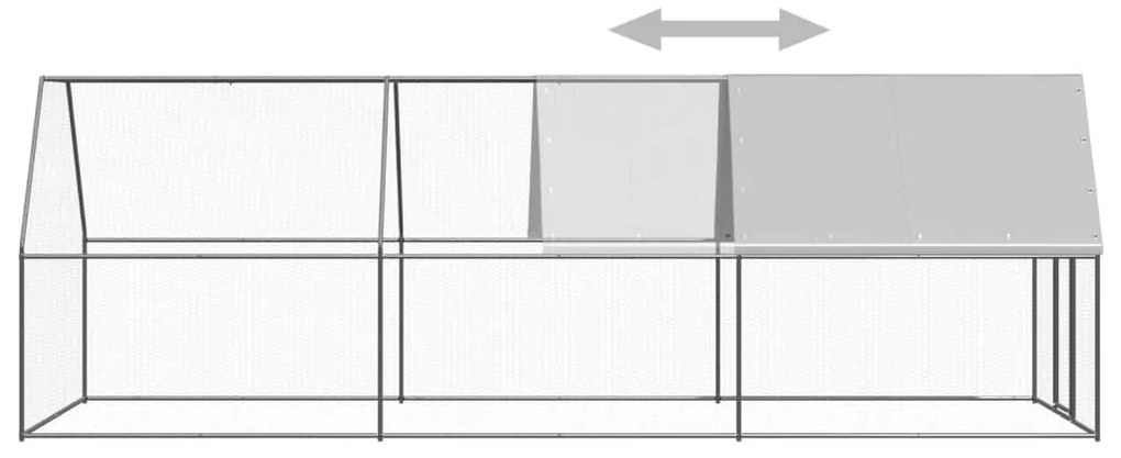 vidaXL Marketos Venkovní klec pro kuřata 2 x 6 x 2 m pozinkovaná ocel