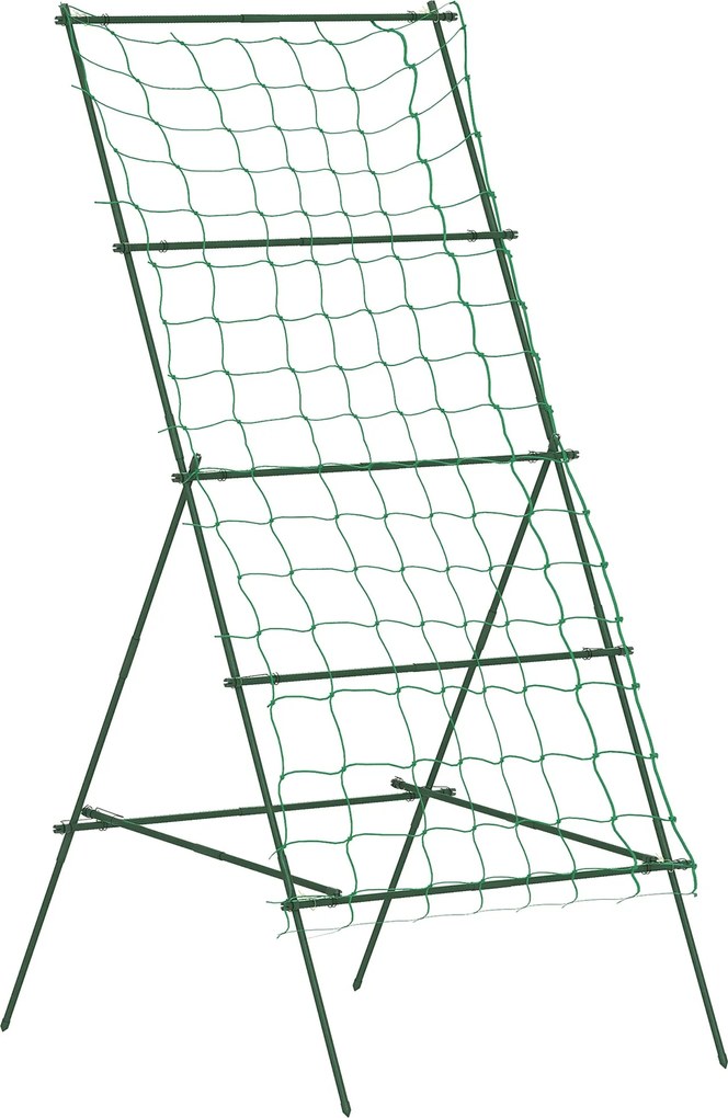 Outsunny Ocelový Růžový Trellis bez Rzi A-Rám Podpora pro Lezení Rostlin 101x133x227 cm Zahradní Trellis pro Zeleninu a Květy | Aosom