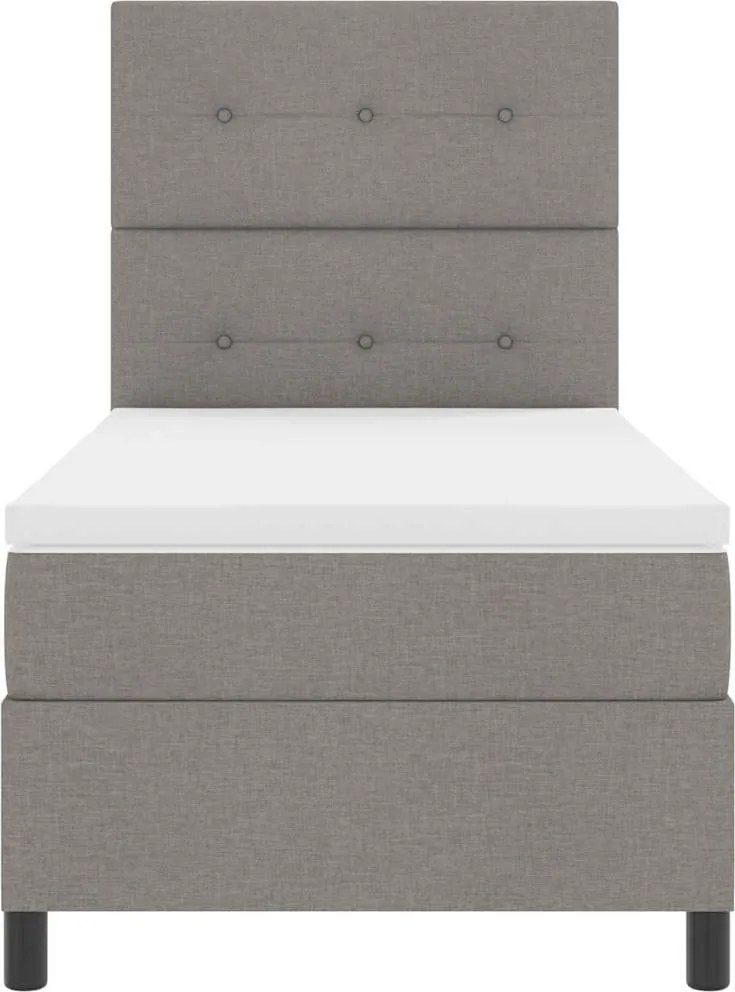 Postel s boxspringem s čelo Taupe 90 x 200 cm textil 3339361