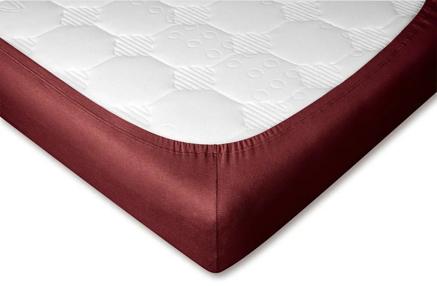 DADKA Jersey prostěradlo bordó Rozměr 90x220x20
