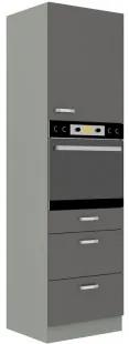 FALCO Kuchyňská skříň Garid na mikrovlnou troubu 60 DPS 210 3S 1F šedý lesk/šedá 9608