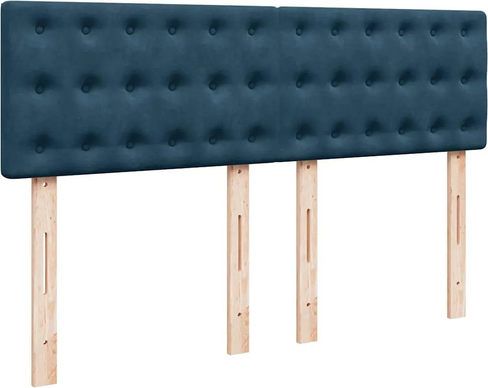Box spring postel s matrací modrá 140 x 190 cm samet 3287750