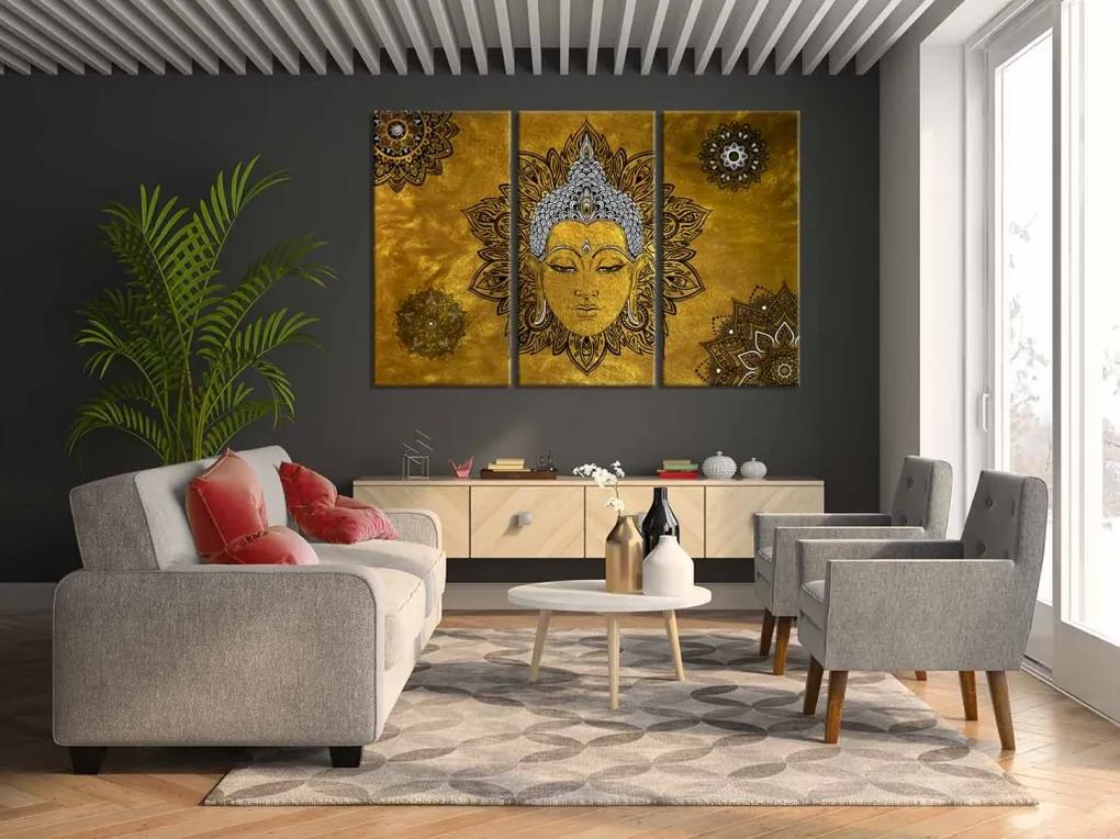 Malvis ® Obraz mandala žlutý Buddha Velikost (šířka x výška): 120x80 cm