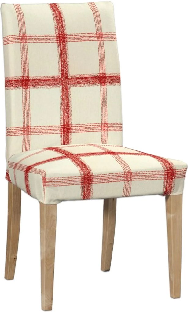 Potah na židli IKEA Henriksdal, krátký barva červená látka vzorované