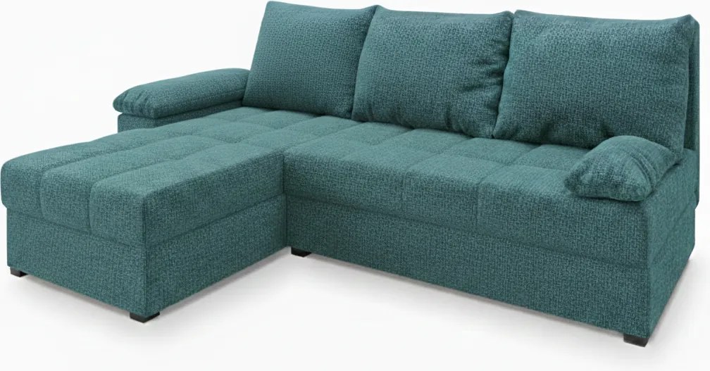 Rohová rozkládací sedací souprava do L CELESTE, 200 cm, s úložným prostorem Roh pohovky: Pravý roh, Barva látky Malmo: Černá (Malmo 96)