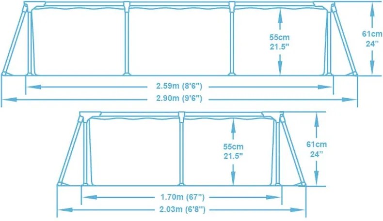 Bazén Steel Pro 2,59 x 1,7 x 0,61 m - 56403