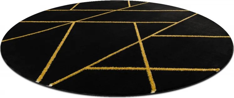 Kusový koberec Emerald geometric 1012 black and gold kruh, 160x160 (priemer) kruh, čierna, chodba / predsieň, Dywany Łuszczów