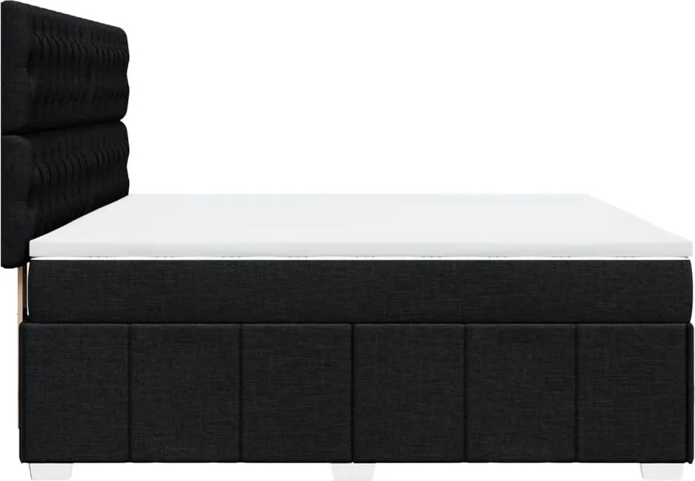 Box spring postel s matrací černá 180x200 cm textil 3291756