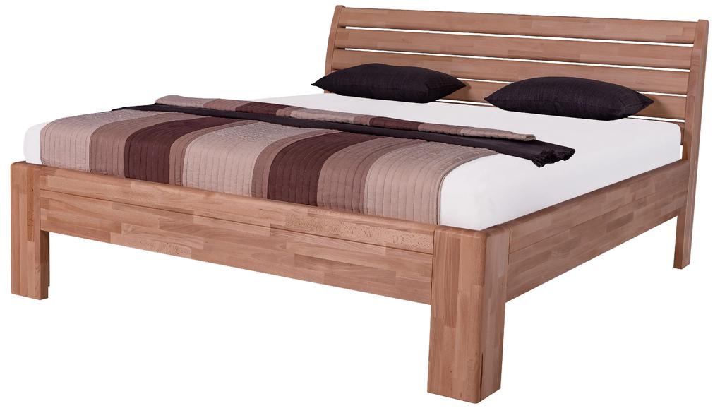 Masivní postel WALTZ - Solwo Design Dřevo a odstín oleje: DUB Cink - Olej odstín DO204, Rozměr spací plochy: 200x200