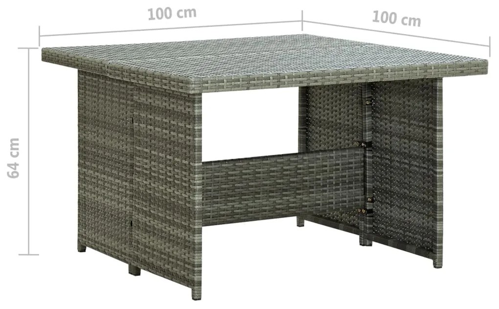vidaXL Marketos 6dílná zahradní sedací souprava s poduškami polyratan šedá