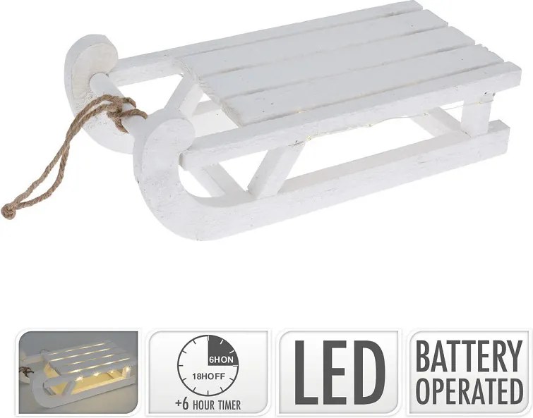 Vánoční sáně s LED osvětlením 30 cm