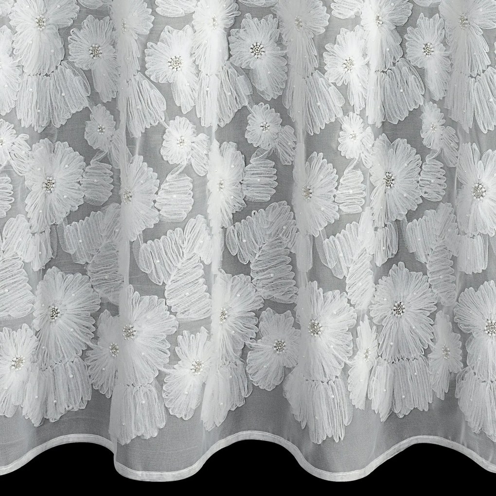 ZÁCLONA NA KROUŽCÍCH EVA MINGE JASMIN2 140X250 CM BÍLÁ