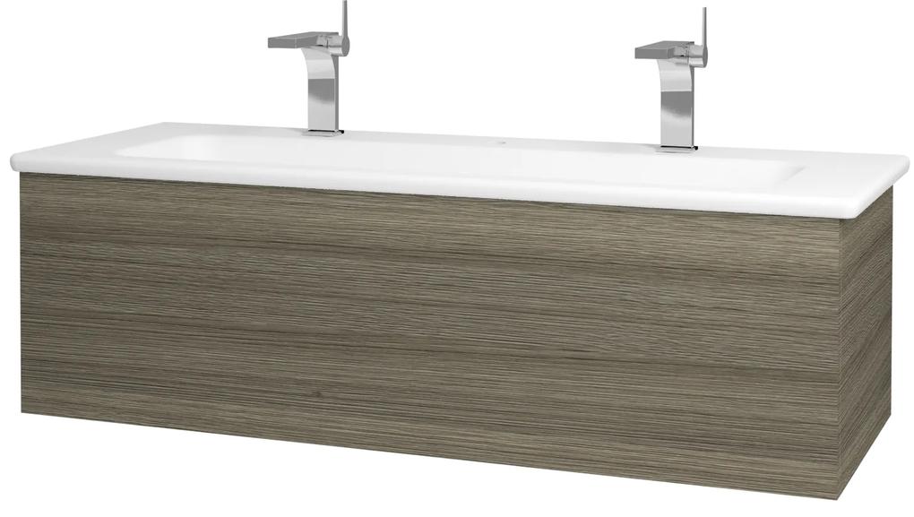 Dřevojas Koupelnová skříň VARIANTE SZZ 120 (umyvadlo Euphoria) Varianta: N01 Bílá lesk / D16 Beton tmavý