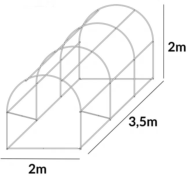 4iQ Group Zahradní foliovník 2x3,5 m BÍLÝ