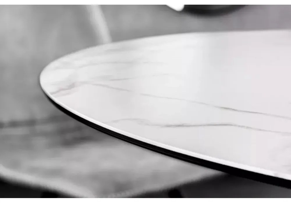 Massive home | Kulatý jídelní stůl ALPINE WHITE 120 CM keramika