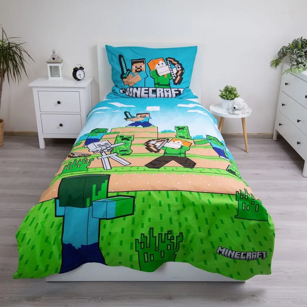 Jerry Fabrics Povlečení Minecraft - Sssleep Tight | 140 x 200 cm / 70 x 90 cm