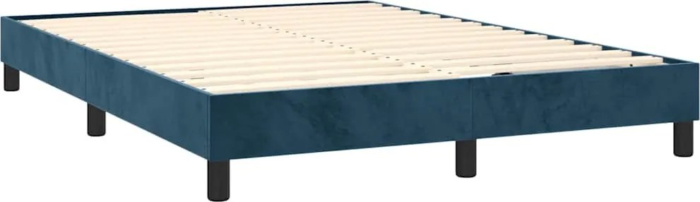 Box spring postel s matrací tmavě modrá 140x200 cm samet 3141489