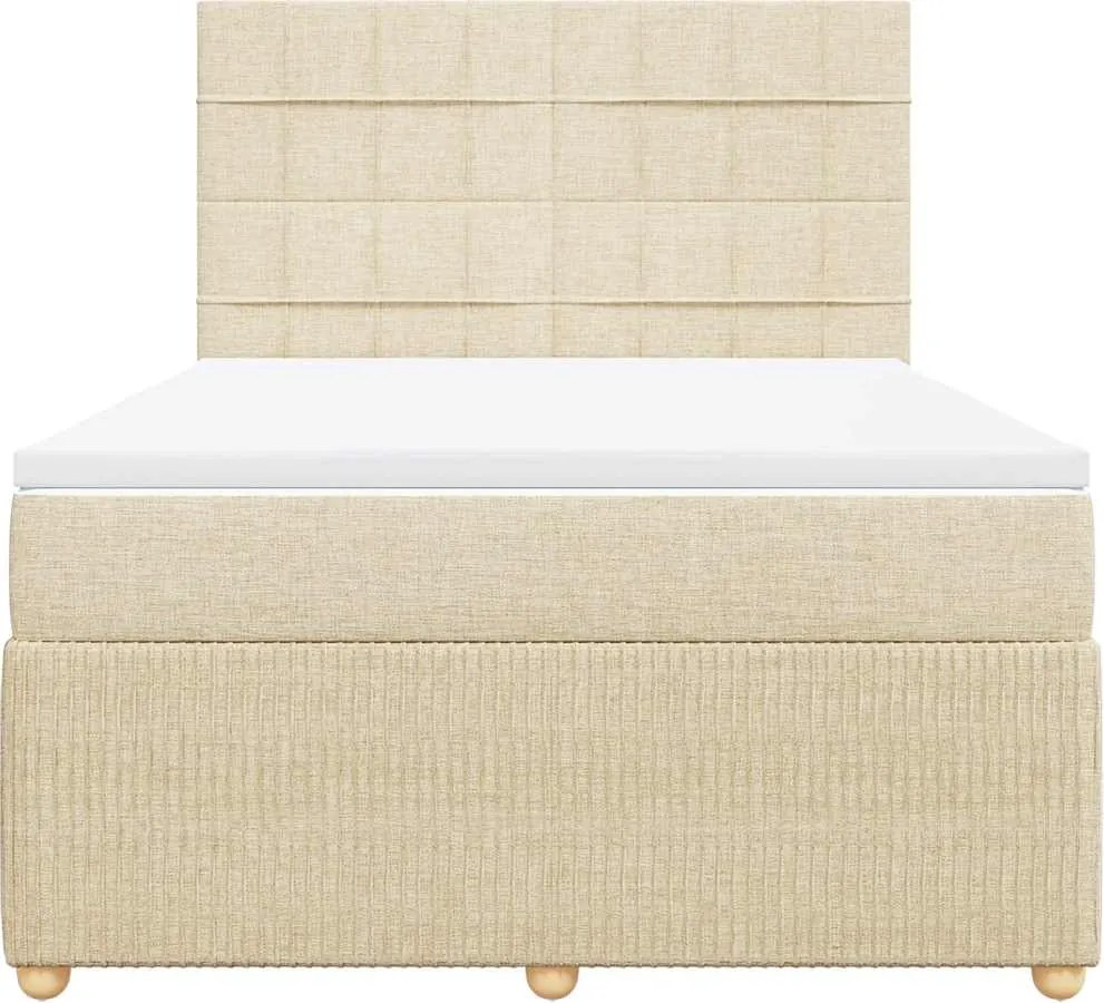Box spring postel s matrací krémová 140x200 cm textil 3292084