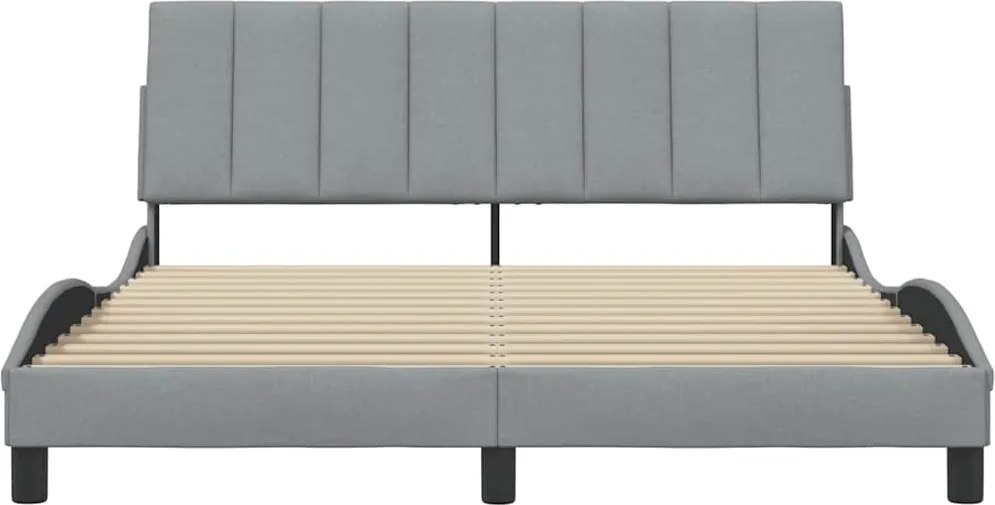 Rám postele bez matrace Hanko světle šedý 160 x 200 cm textil 3310398