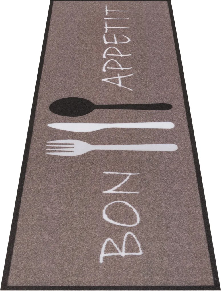 Hanse Home, Běhoun Cook & Clean 105724 Brown White, 50x150, hnědá, kuchyně