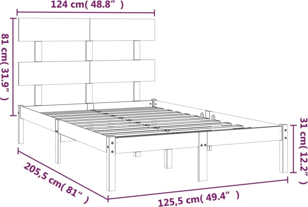 vidaXL Rám postele masivní dřevo 120 x 200 cm [3104670] Barva: medová hnědá