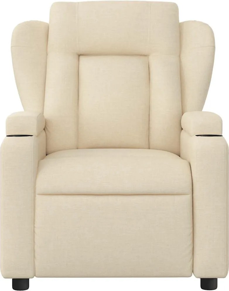Masážní polohovací křeslo krémové barvy, látka 3205571