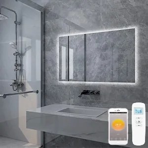 Zrcadlový infrapanel MIRROR LED 450W | 80x60 cm | WiFi termostat | Dálkový ovladač | Zrcadlo | LED osvětlení | Výhřevnost 8 m2