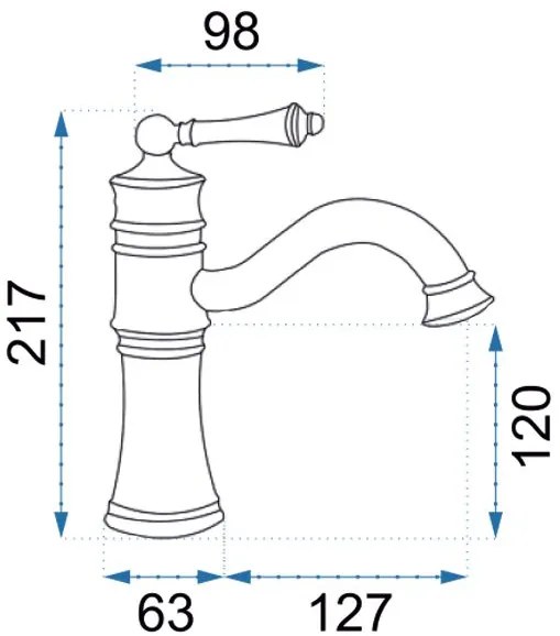 Rea Vintage - Umyvadlová baterie, černá, REA-B0226