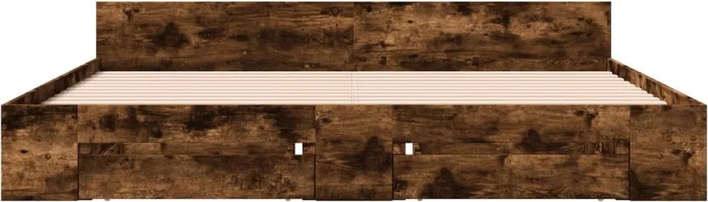 Rám postele se zásuvkami kouřový dub 180 x 200 cm kompozit 3280731