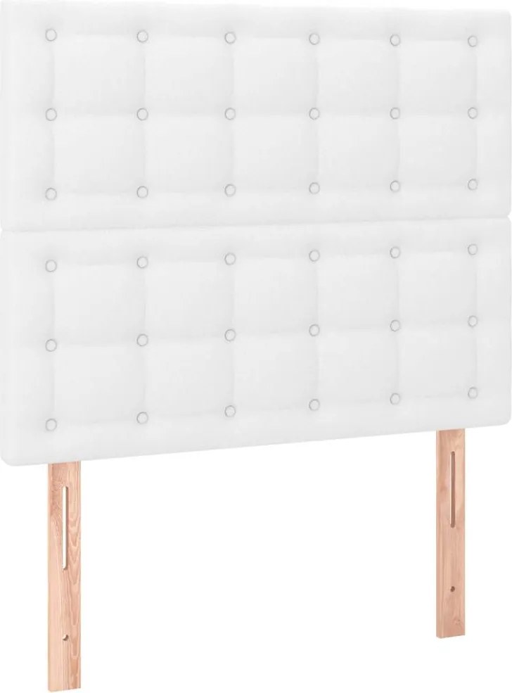 Box spring postel s matrací bílá 80 x 200 cm umělá kůže 3132466