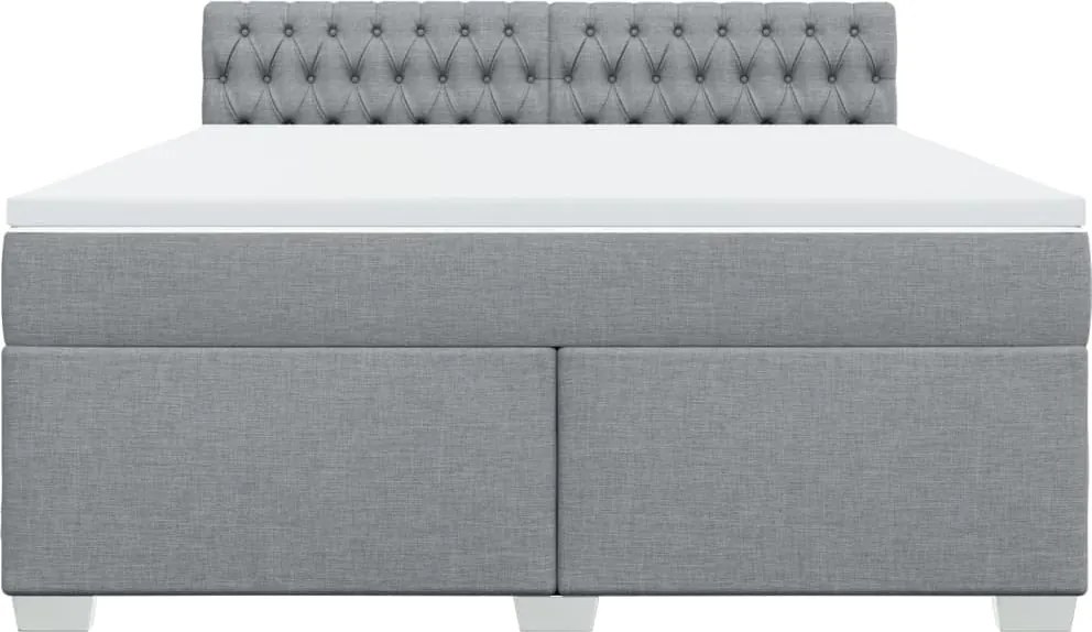 Box spring postel s matrací světle šedá 180 x 200 cm textil 3285974
