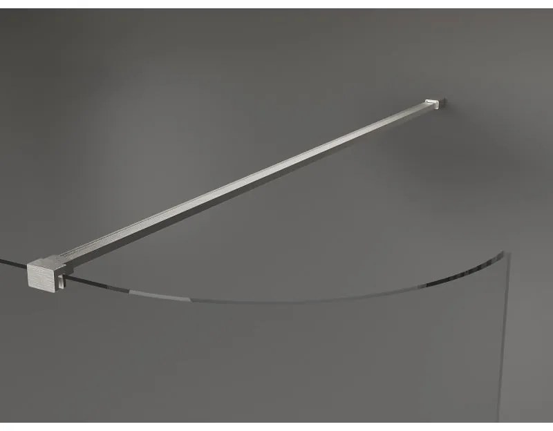 Mexen Kioto, sprchová zástěna Walk-In 100 x 200 cm, 8mm čiré sklo, broušená ocel profil, 800-100-101-97-06