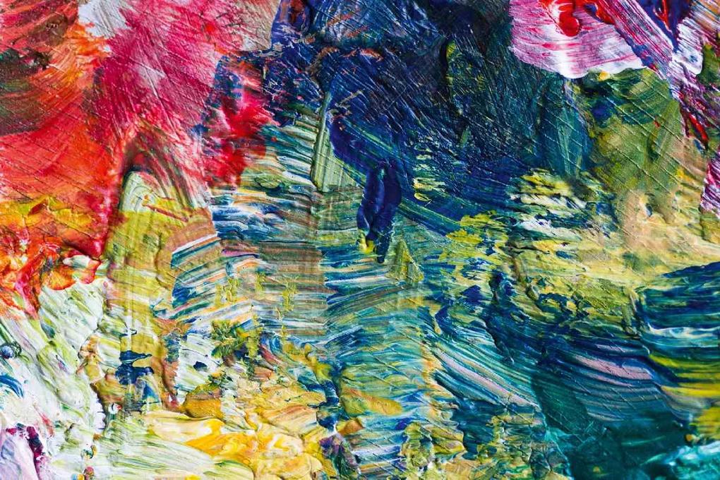 DIMEX | Samolepicí vliesová fototapeta na zeď Paleta umění MA-5-2562 | 375 x 250 cm | zelená, modrá, červená, růžová