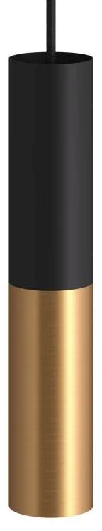 creative cables Tub-e14, bodový dvojitý kovový válec - stínidlo s objímkou E14 a s kroužky pro stínidlo Barva komponentu: Černá-Matná bronz