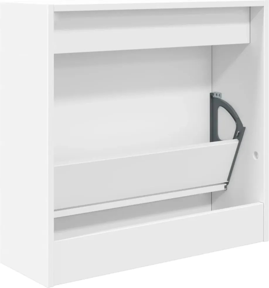 botník, výklopný, kompozitní dřevo, 57x60x21 cm, bílá, Dekorino BB20260034