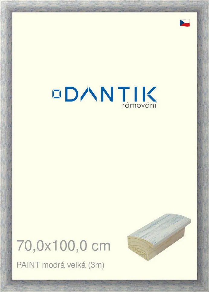 DANTIK rámeček 70x100 | PAINT modrá velká (Plexi Čiré)