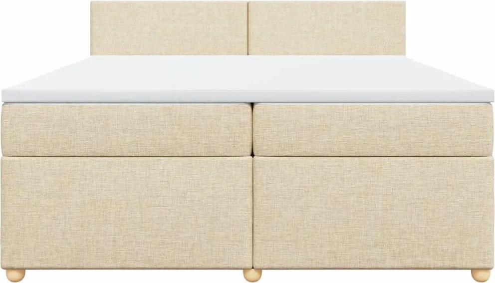 Box spring postel s matrací krémová 200x200 cm textil 3289085