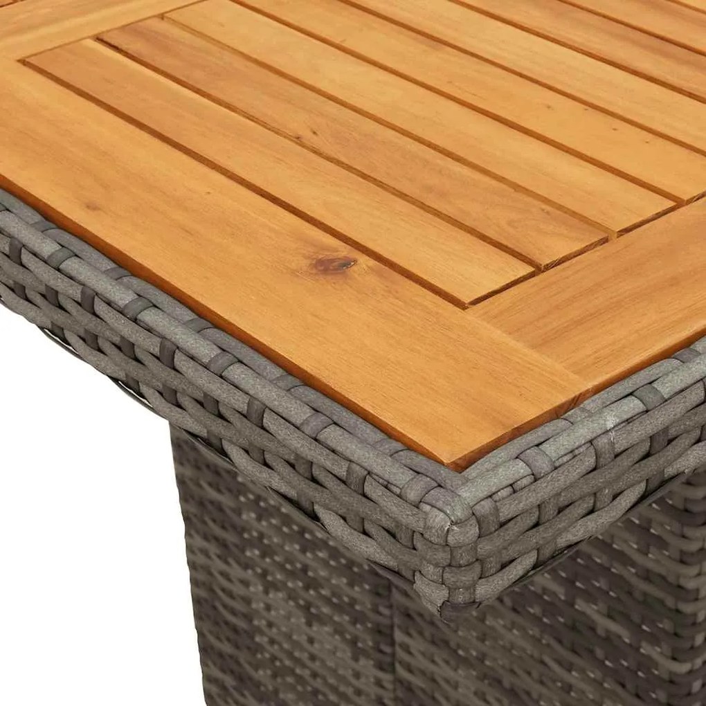 9dílný zahradní bistro set s poduškami šedý polyratan 3277293