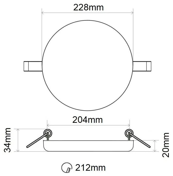 T-LED KZ36 LED panel 36W kulatý 228mm Denní bílá