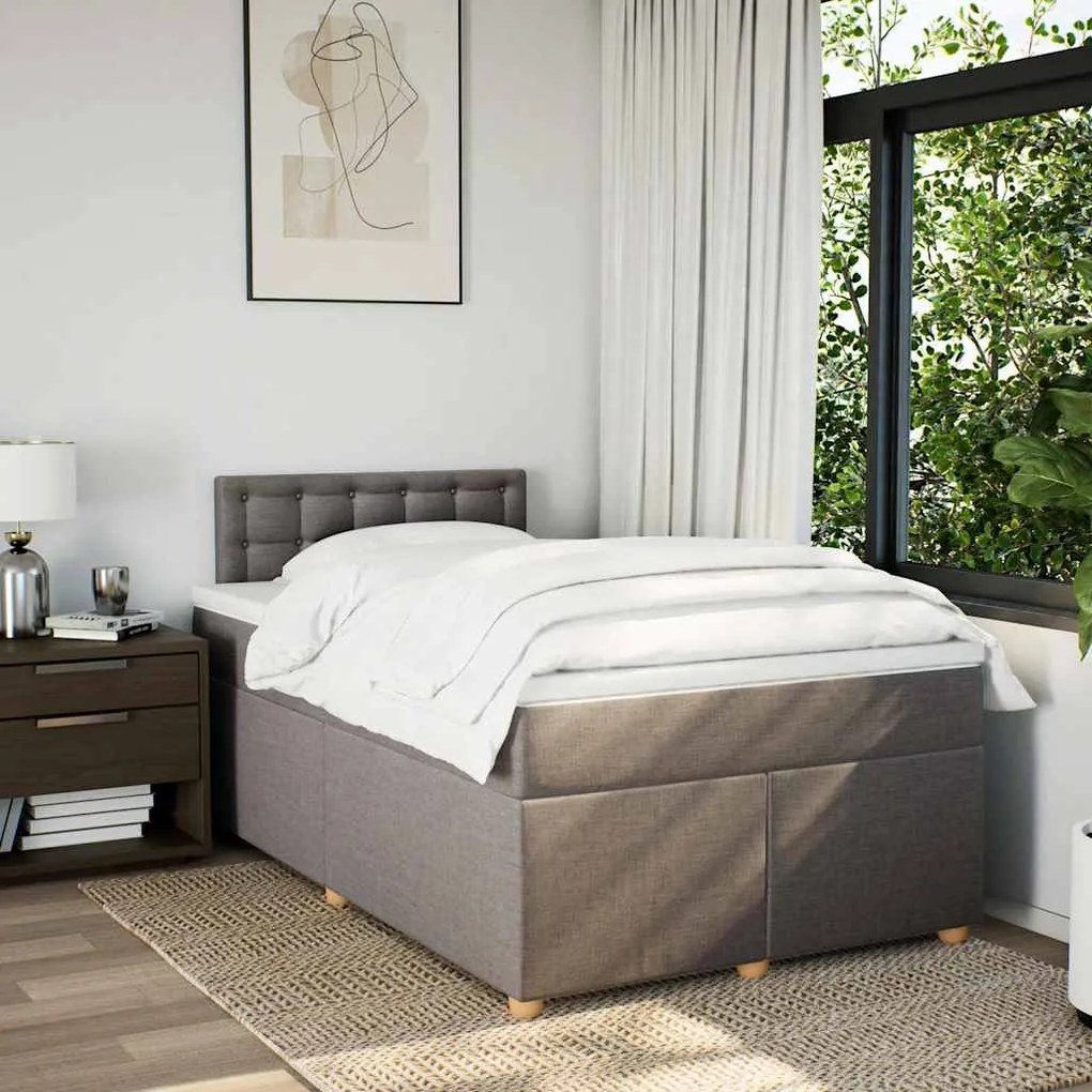 Box spring postel s matrací taupe 120x190 cm textil 3286637