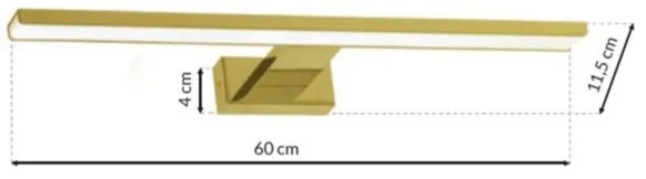 LED Koupelnové osvětlení zrcadla SHINE LED/13,8W/230V 60 cm IP44 zlatá