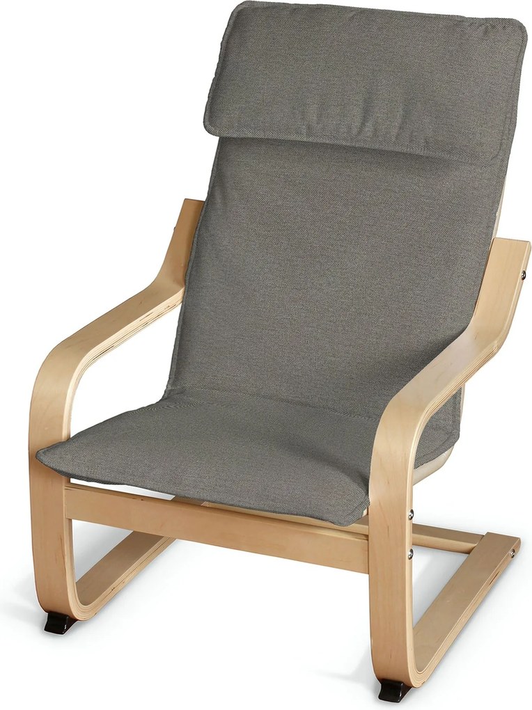 Sedák na dětské křeslo IKEA Poäng barva šedá látka pletený vzor