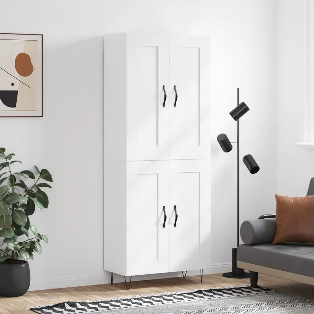 Skříň highboard bílá 69,5 x 34 x 180 cm kompozitní dřevo